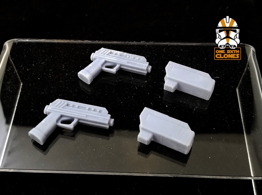 1/6 Scale DC-17 Clone Trooper Pistol and Holster Set for Custom Figure ...