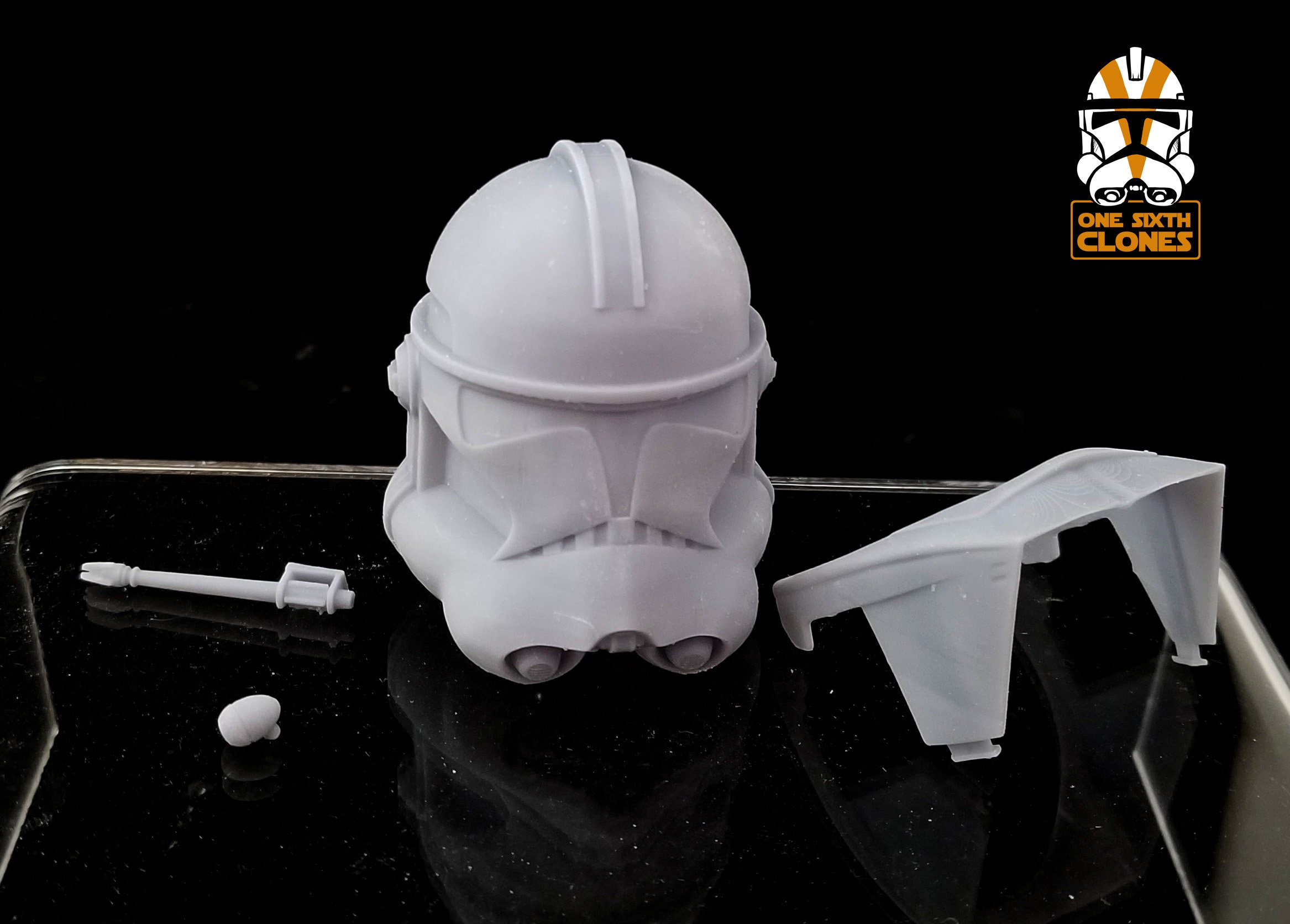 1/6 Scale Phase 2 Clone Commander Fox Helmet Blank for Custom Figure ...