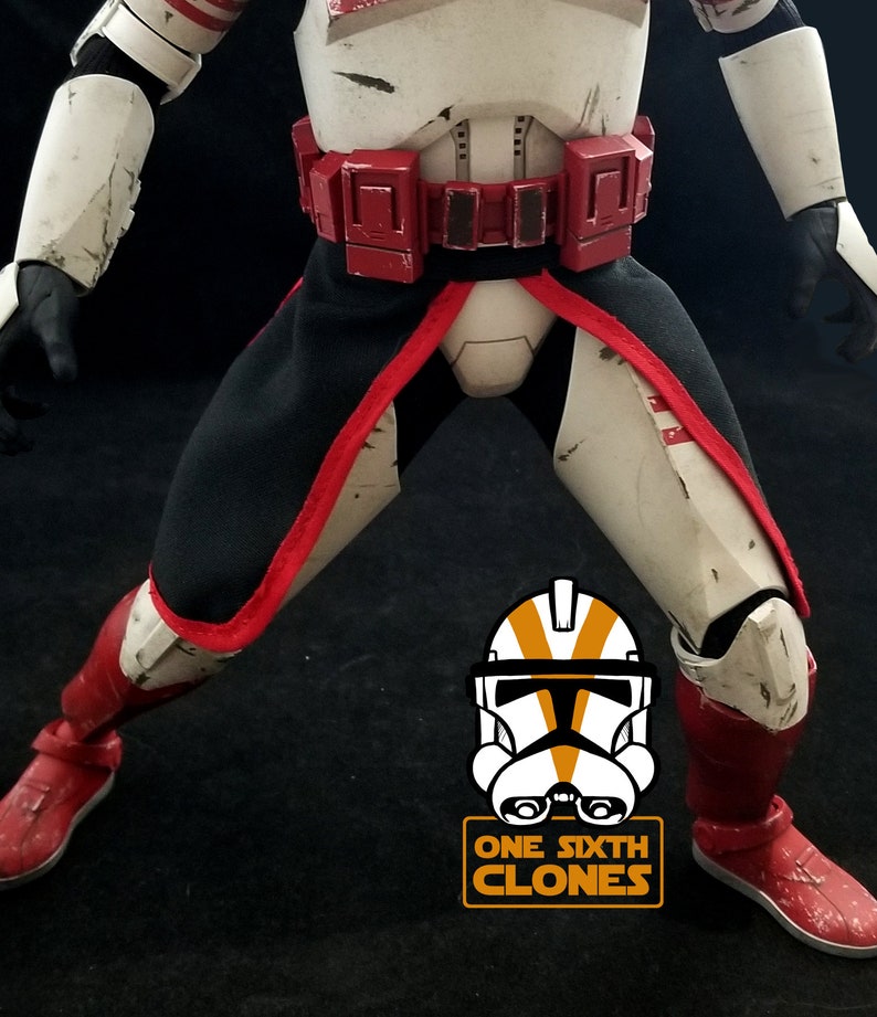 1/6 Scale Black/red Clone Trooper Kama 100% Fabric Handstitched for ...