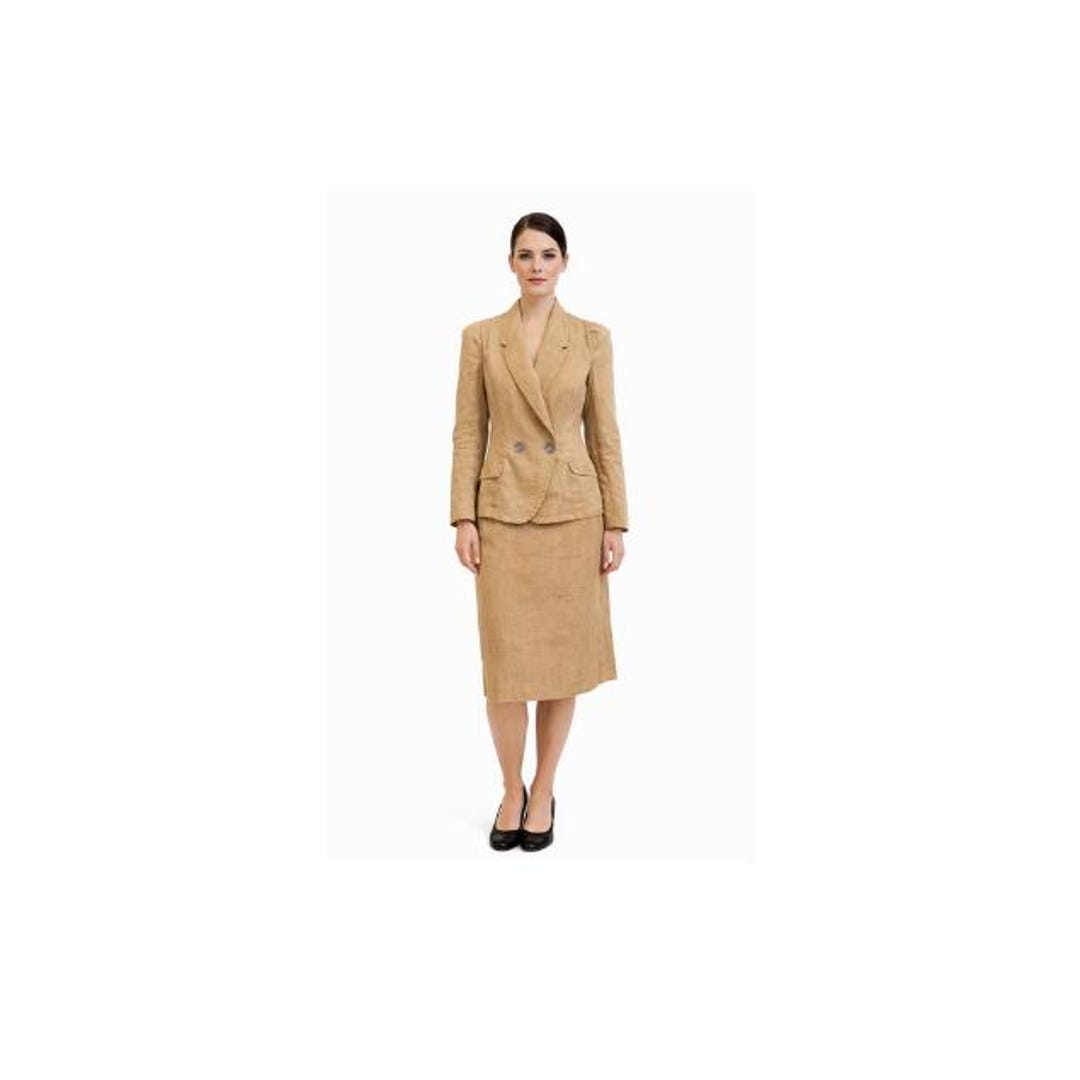 1940s Vintage Linen Suit – Two-piece Tan Skirt Set - Etsy