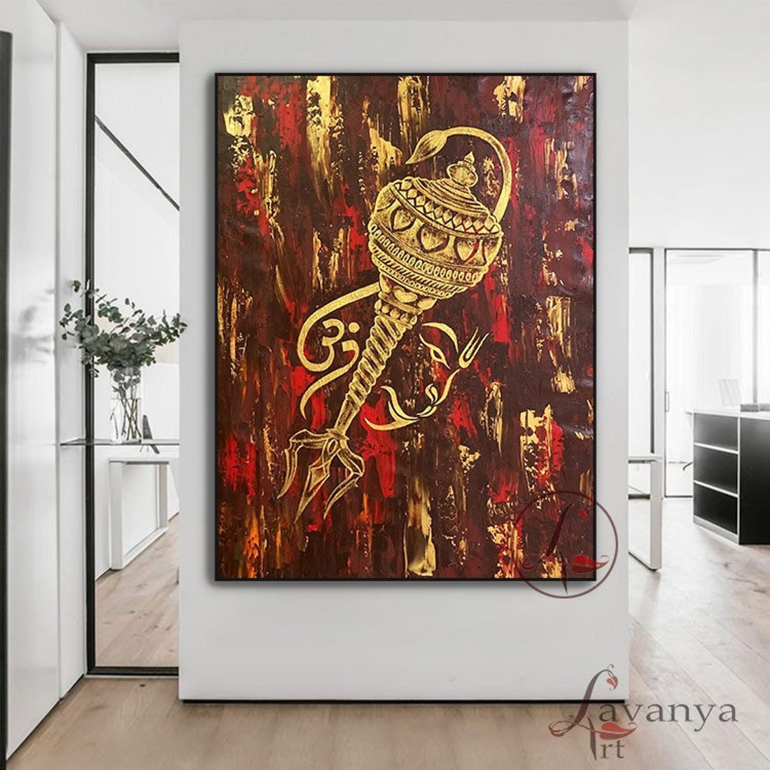 Hanuman Painting: Modern Hindu Art, Contemporary Indian Wall Decor - Etsy