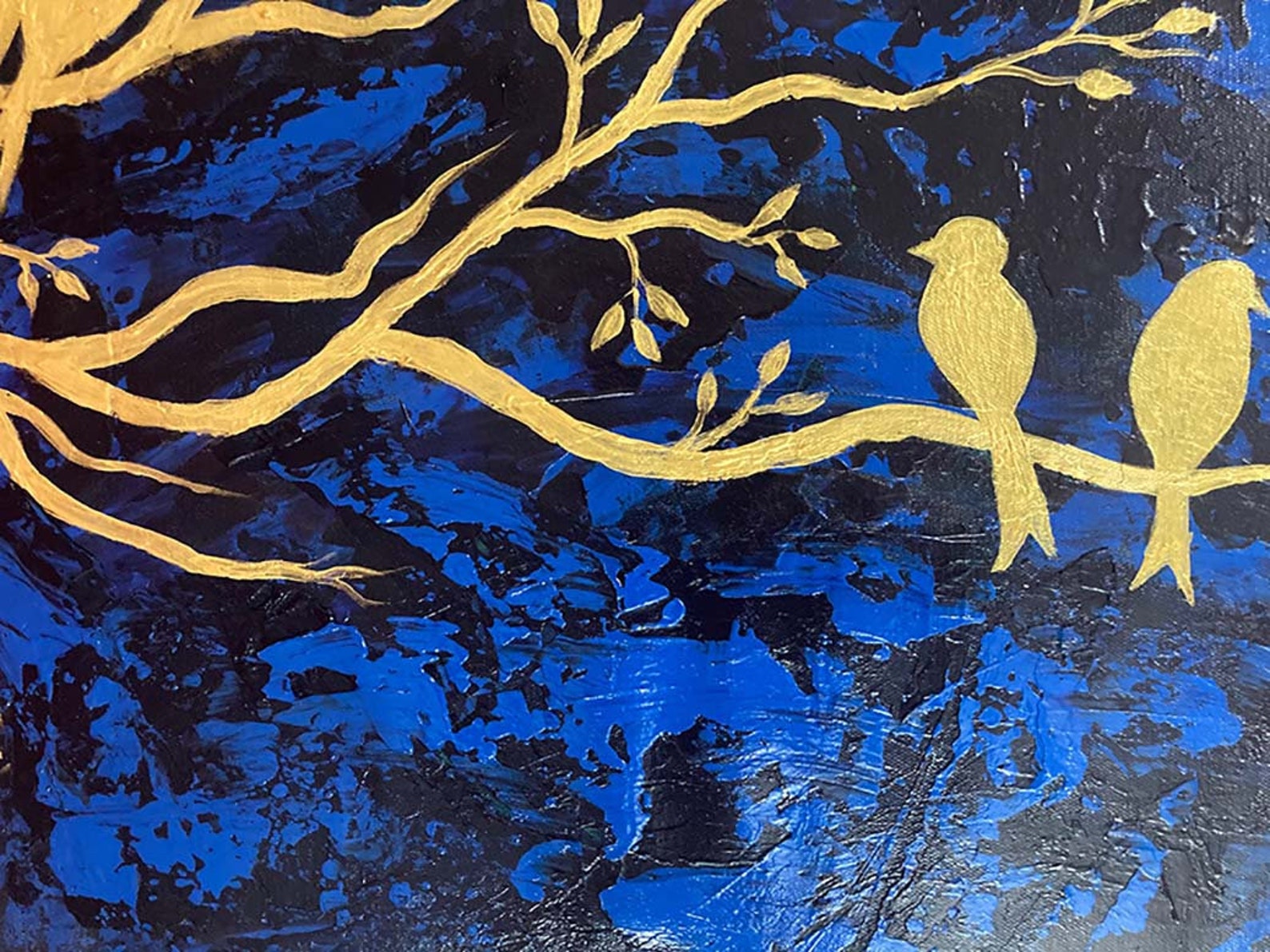 Dark Blue Painting Art Abstract Painting Original Artwork Large Wall ...