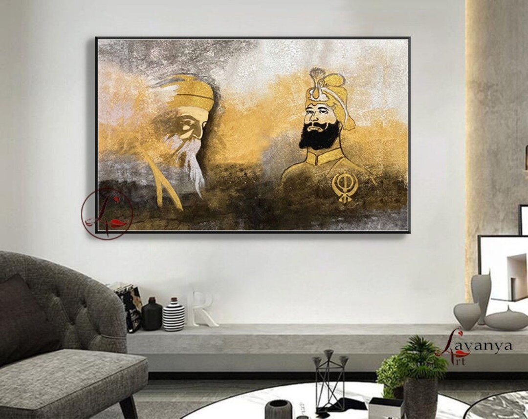 Guru Nanak Abstract Painting, Guru Gobind Singh Ji ,modern Wall Art ...
