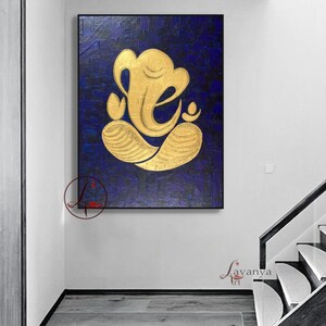 Textured Ganesha Painting, Ganpati Painting, Hindu Spiritual Art ...