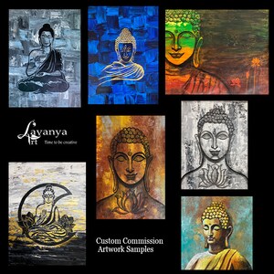 Mahavir Swami Ji Jain Spiritual Canvas Abstract Painting Idol Intricate ...
