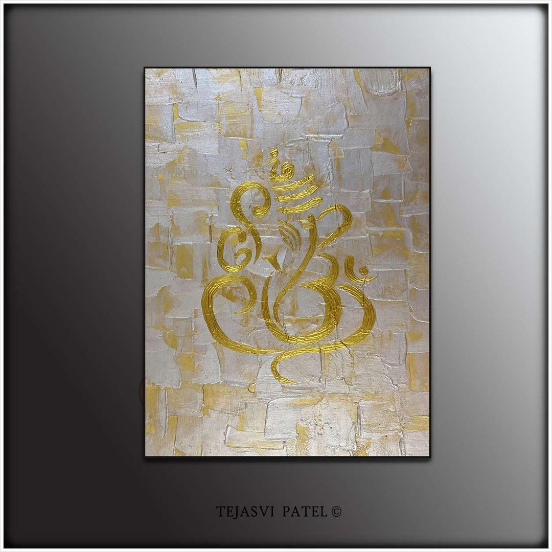 Ganesha Painting Abstract Indian Art Handmade Painting Large Modern ...