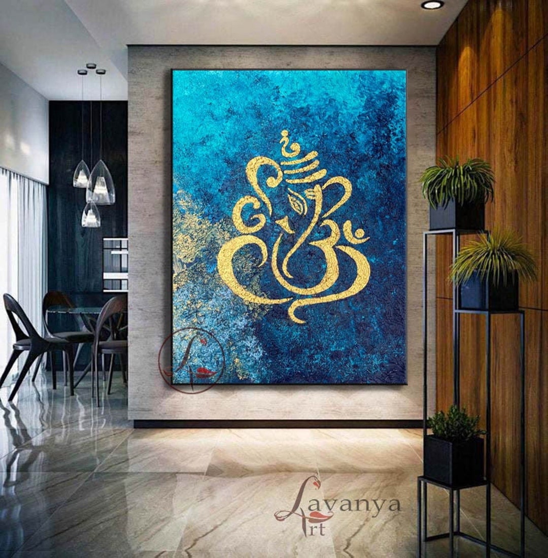 Modern Ganesha Painting, Indian Painting, Entry Way Decor Ganesha Art ...