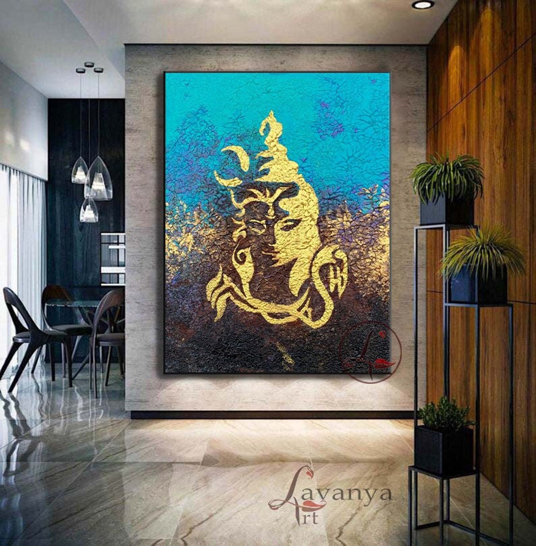 Lord Shiva Wall Art Painting Original Hand Painted Shiva Painting ...