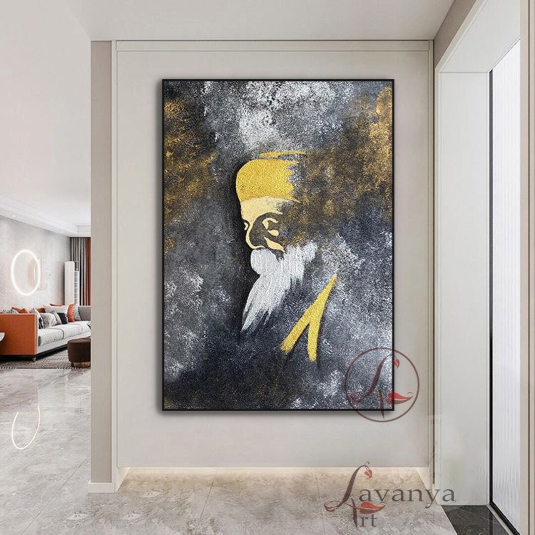 Guru Nanak Art - Original Sikh Art- Abstract Sikh Art - Gurudwara ...