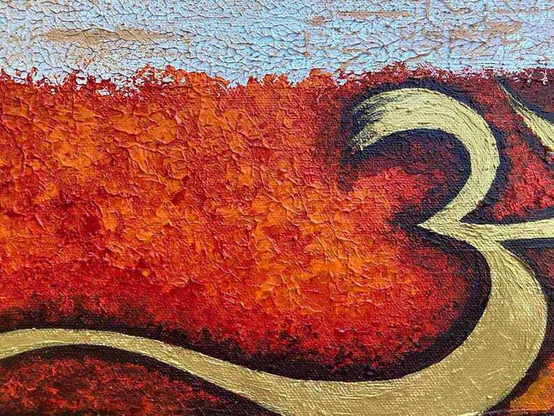 Om Painting: Gayatri Mantra Indian Wall Art, Canvas Painting , Hindu ...
