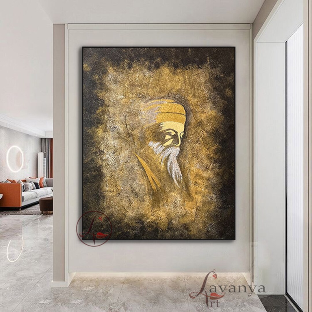 Guru Nanak Dev Ji Art: Abstract Sikh Painting on Canvas - Etsy