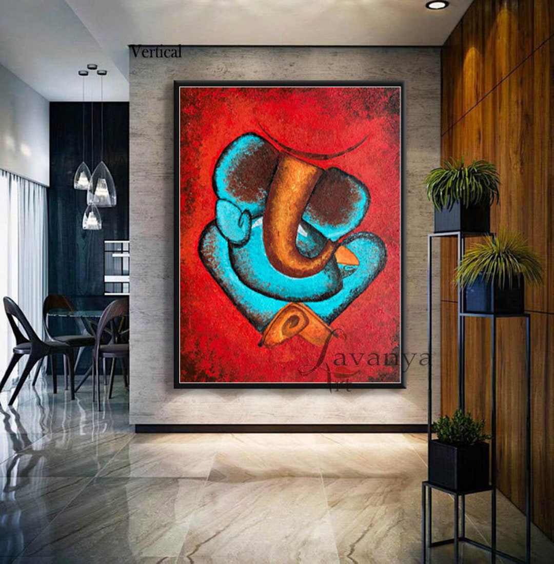 Ganesha Painting on Canvas Original Acrylic Painting, Extra Large ... Ganesha Painting on Canvas Original Acrylic Painting, Extra Large ...