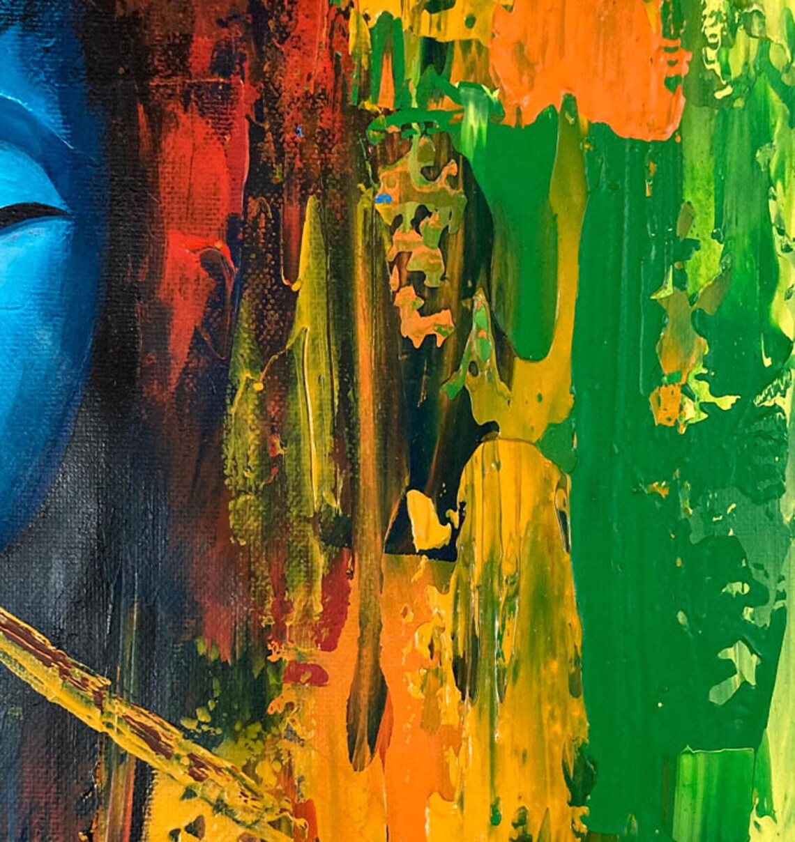 Krishna Painting Modern Indian Art Radha Krishna Asian Art - Etsy