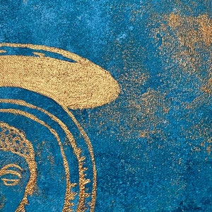 Mahavir Swami Ji Jain Spiritual Canvas Abstract Painting Idol Intricate ...