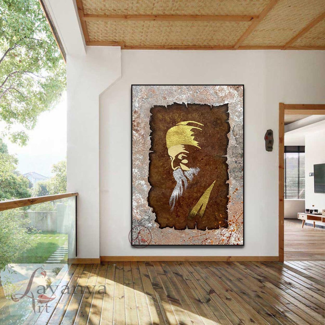 Modern Abstract Sikh Art- Indian Guru Nanak Art on Canvas- Gurudwara ...