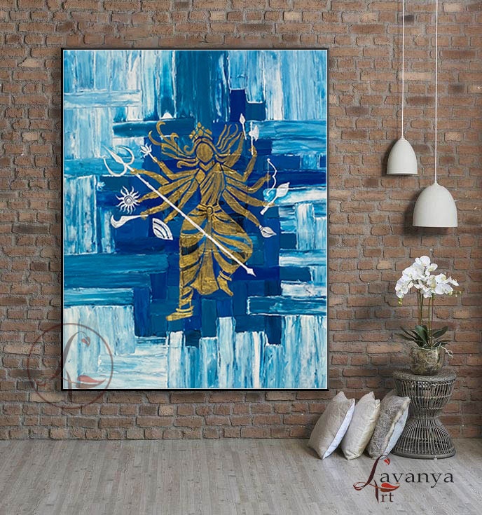 Goddess Maa Durga Contemporary Modern Abstract Style - Etsy