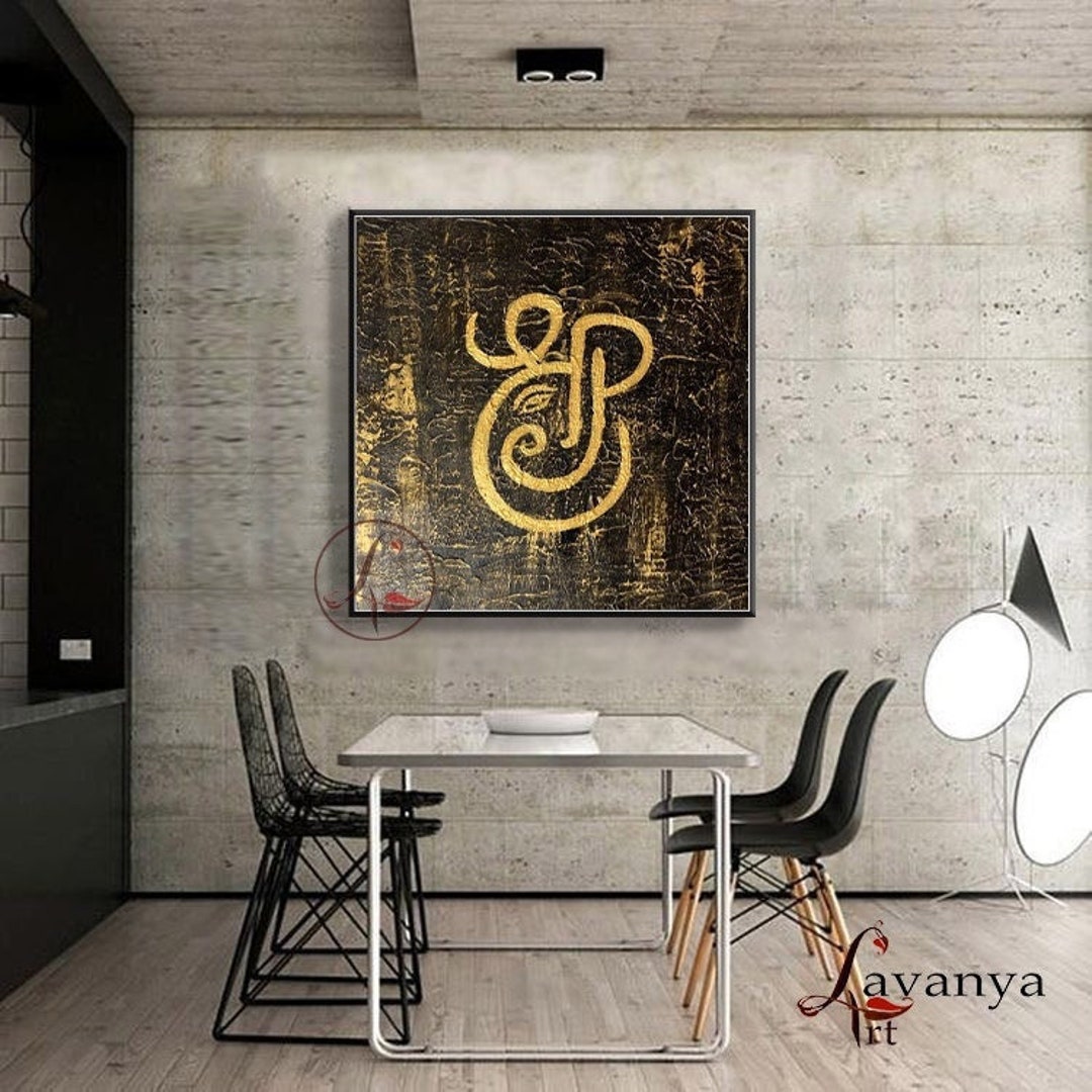 Modern Textured Ganesh Painting Ganpati Painting Abstract Indian Art ...