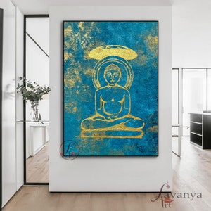 Mahavir Swami Ji Jain Spiritual Canvas Abstract Painting Idol Intricate ...