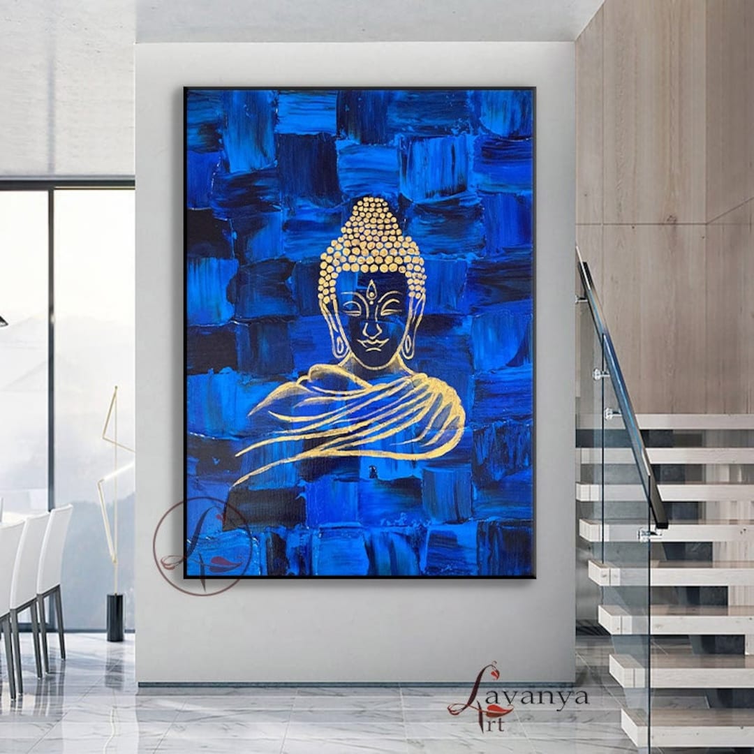 Buddha Abstract Acrylic Original Painting on Canvas Large Buddha Zen ...