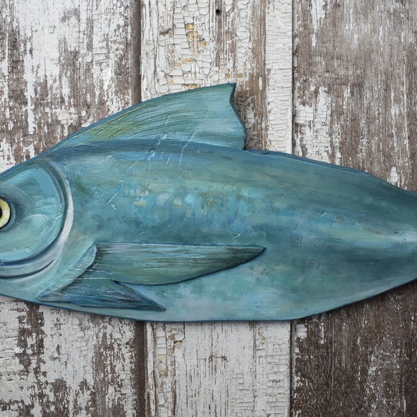 Painted Wood Fish - Etsy