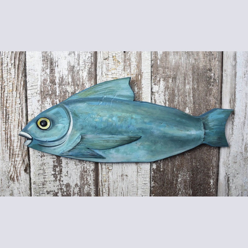 Painted Wood Fish - Etsy