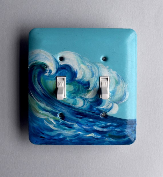 Hand Painted Nautical Switch Plate Cover Original Ocean | Etsy