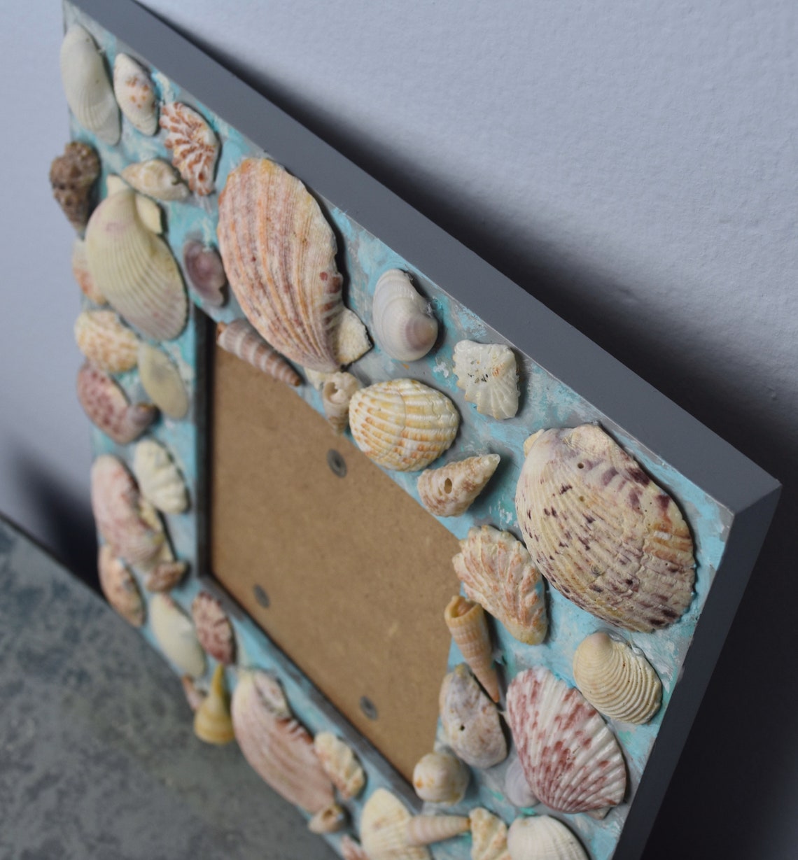 Small Seashell Frame Frame With Shells Shell Wood Rustic - Etsy