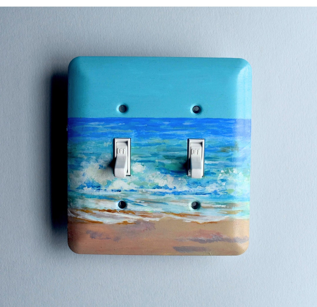 Hand-painted Nautical Switch Plate Cover, Hand Painted Beach Switch ...