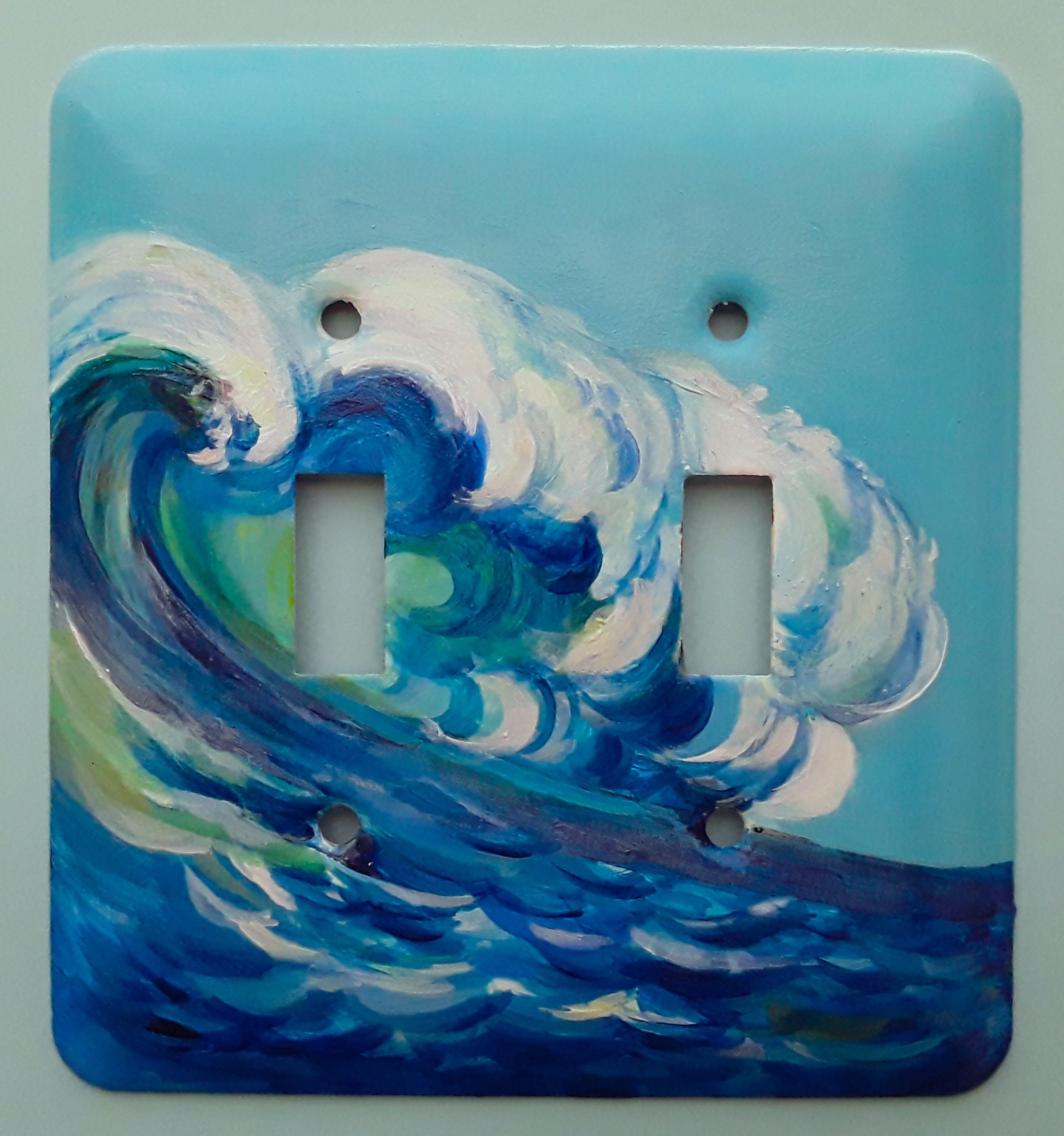 Hand Painted Nautical Switch Plate Cover Original Ocean | Etsy