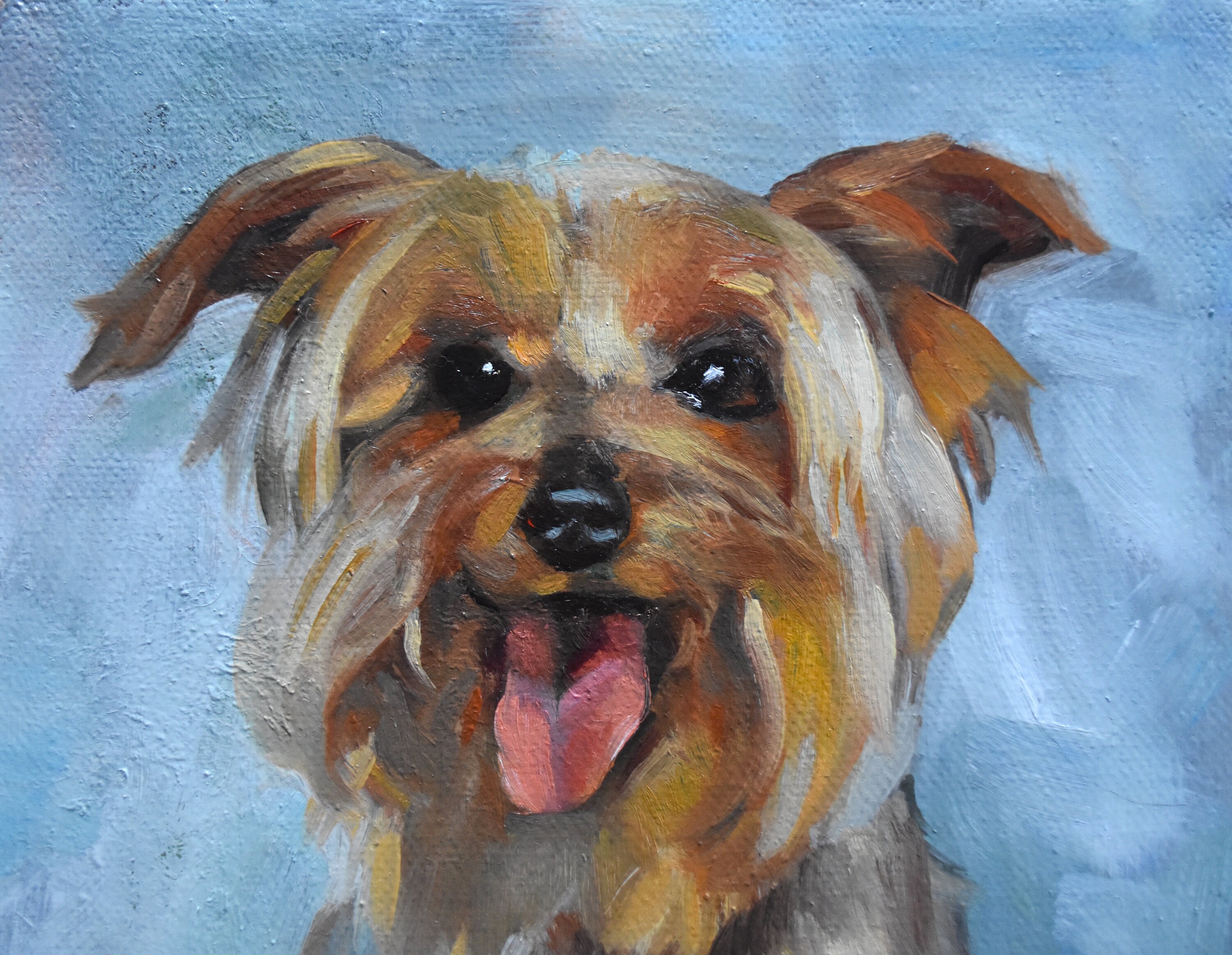 Original Yorkie Painting on Canvas Original Dog Painting of a | Etsy