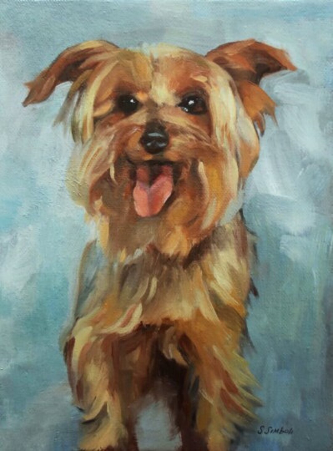 Original Yorkie Painting on Canvas Original Dog Painting Original ...