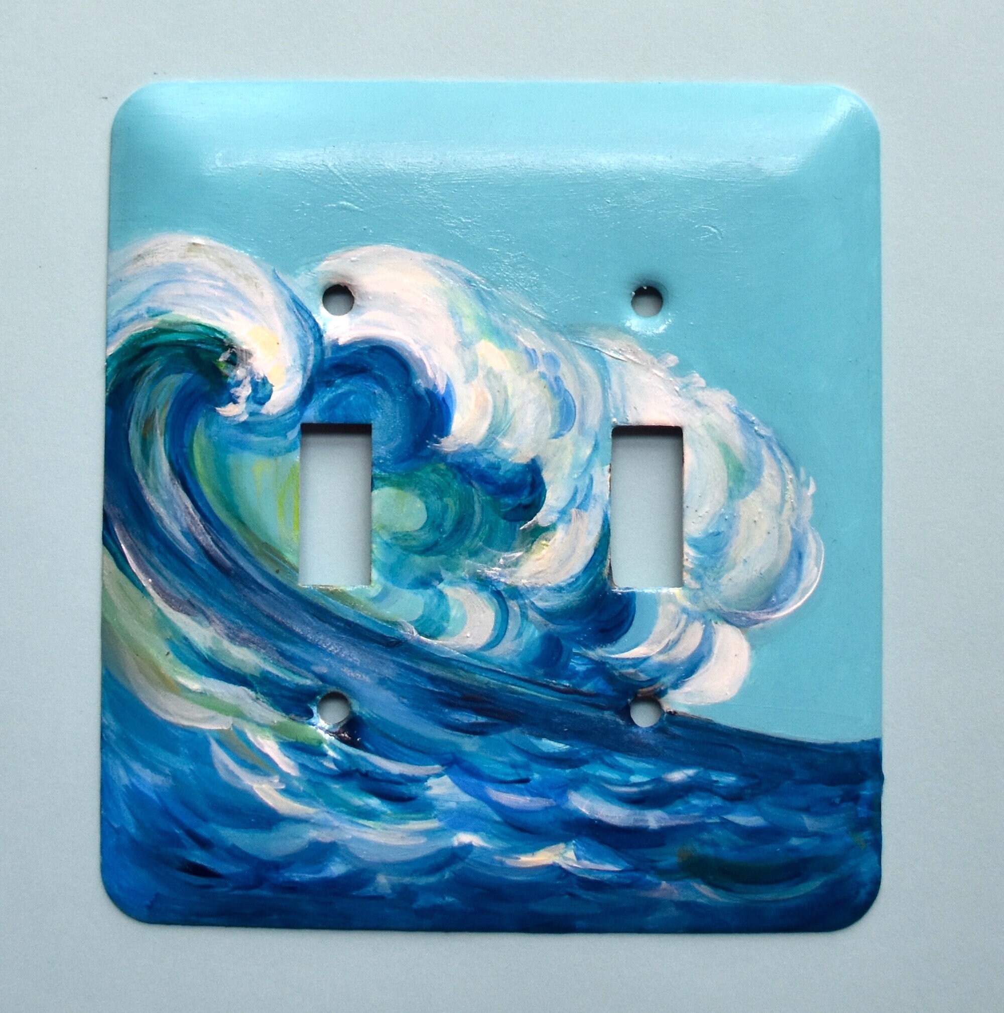 Hand Painted Nautical Switch Plate Cover Original Ocean | Etsy
