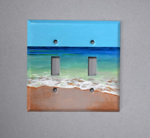 Hand-Painted Nautical Switch Plate Cover Hand Painted Beach | Etsy