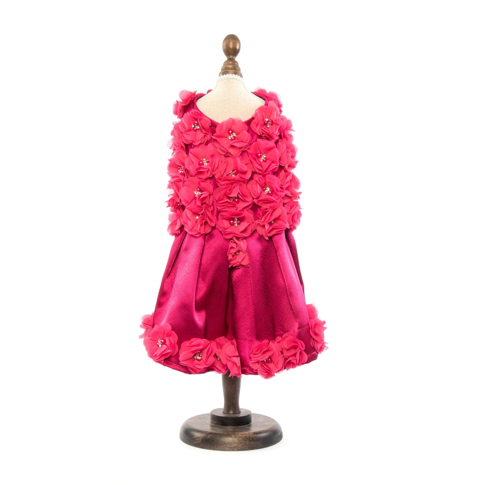 OOK Pink Opulence Special Occasion Dog Dress With Adorned With Handmade ...