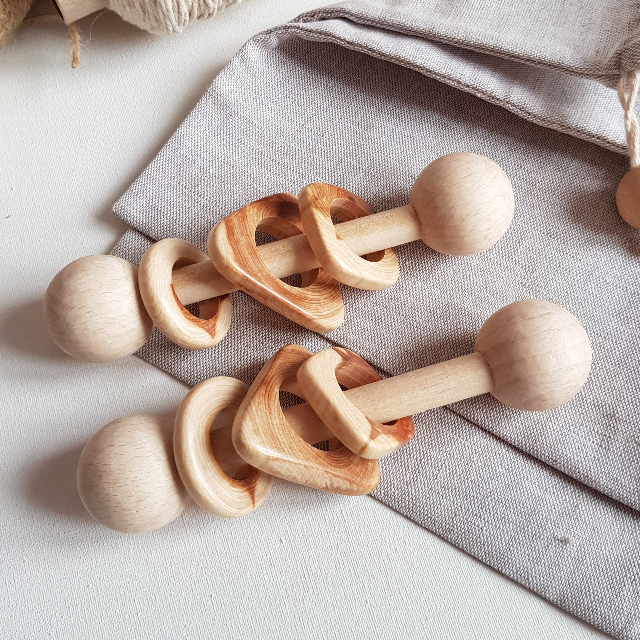 Monressory educational baby wooden rattle Handmade wooden | Etsy