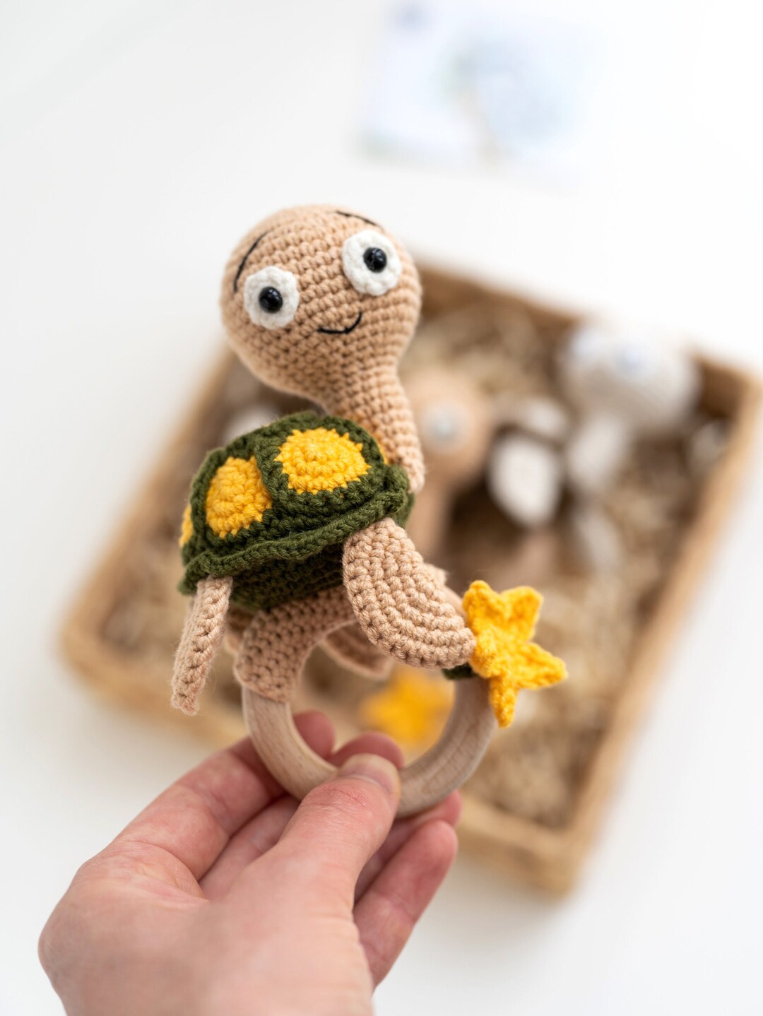 TURTLE CROCHET RATTLE as Sae Baby Shower Gift Idea, Crochet Rattle Toy ...