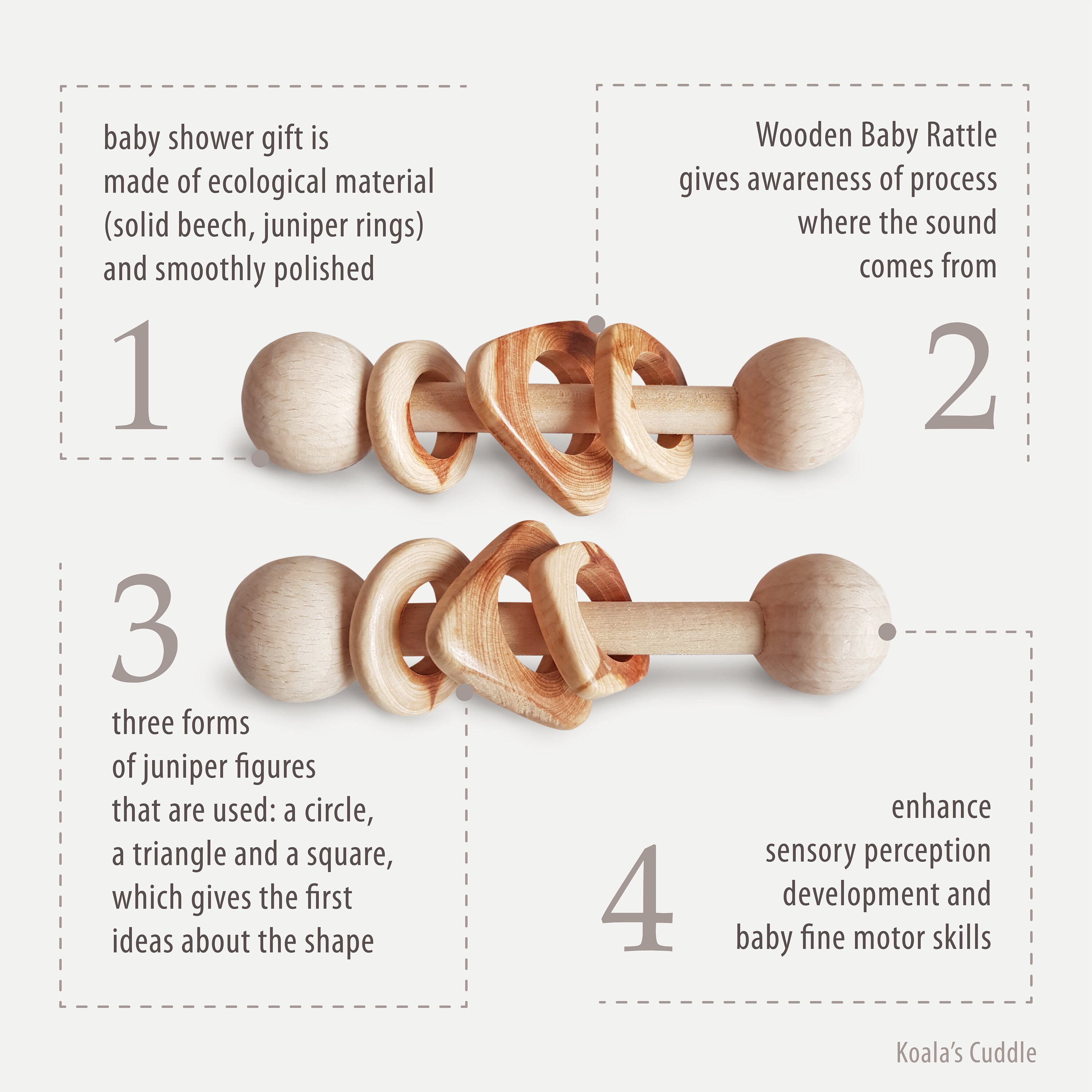 Monressory educational baby wooden rattle Handmade wooden | Etsy