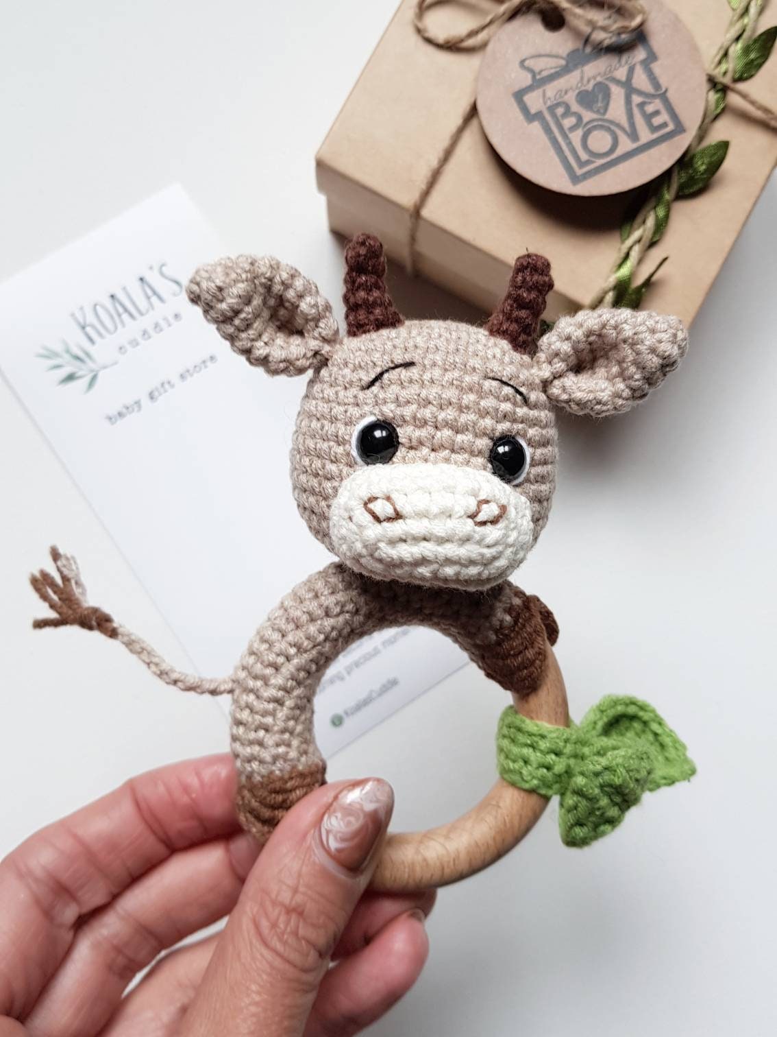 Personalized Gift Bull and Cow Crochet Cotton Rattle as the | Etsy