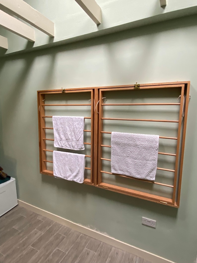 Medium Wall Mounted Drying Rack - Etsy