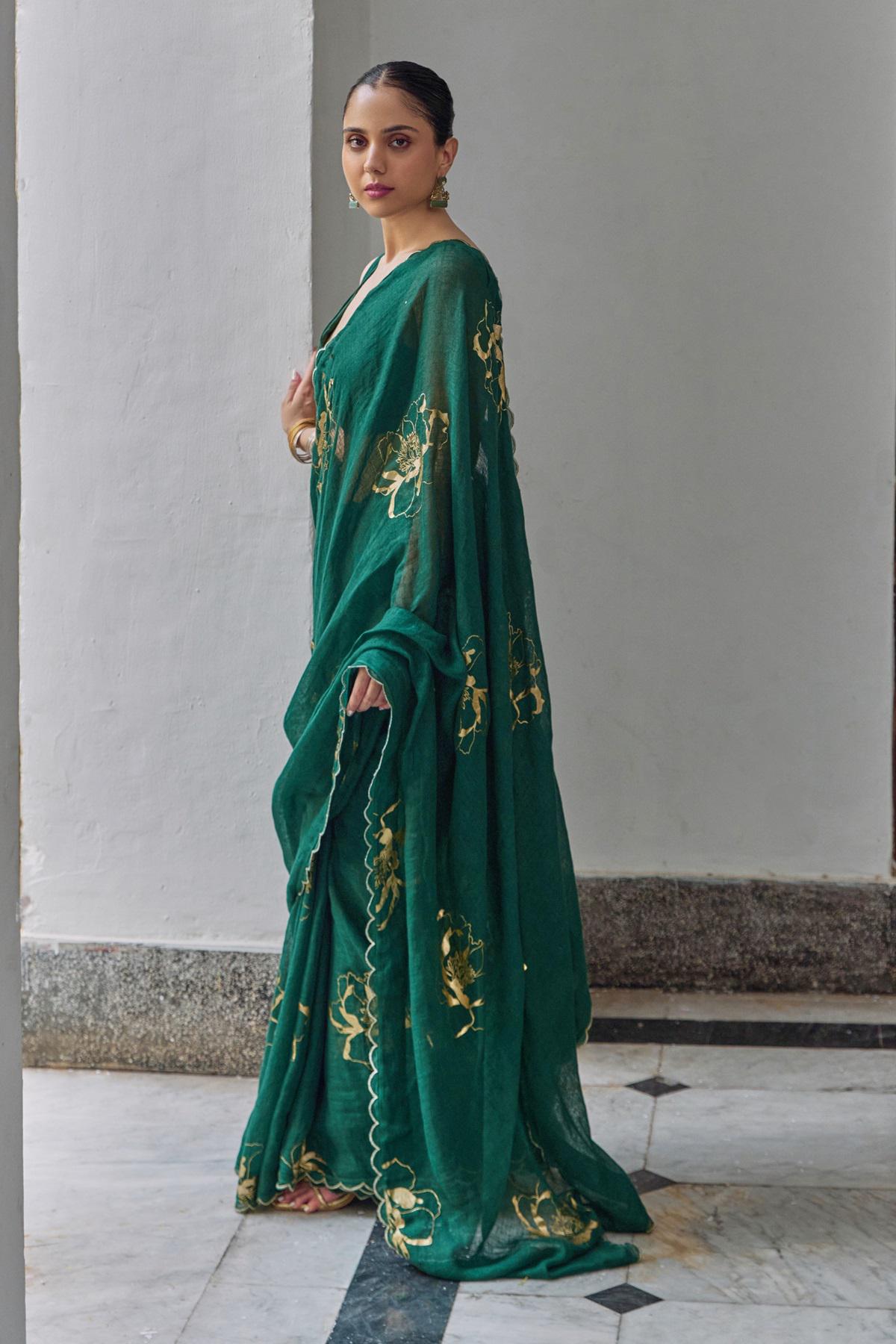 The Mehka Saree - 100% Linen Saree - Etsy