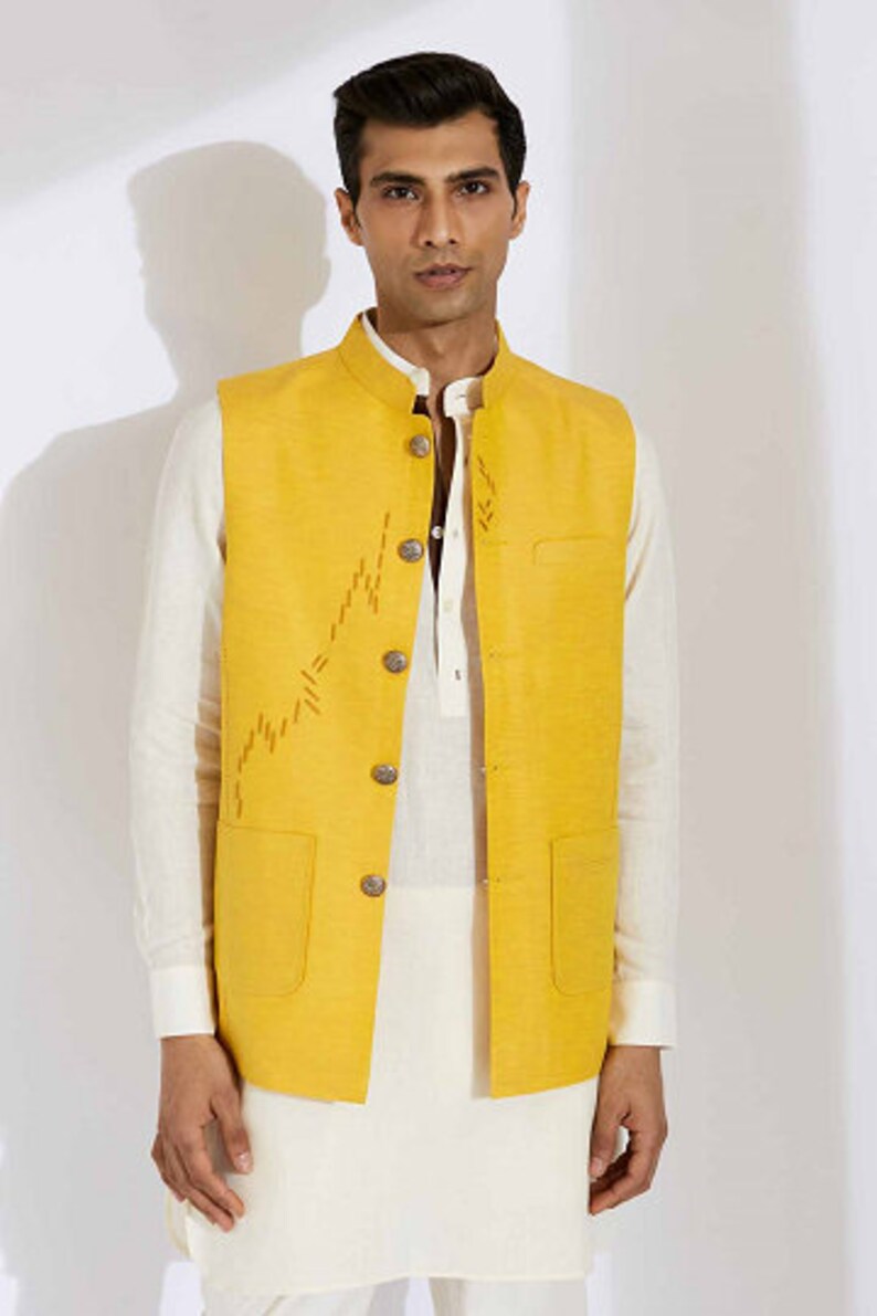 The Amber Linen Nehru Jacket Pure Linen Nehru Jacket - Etsy