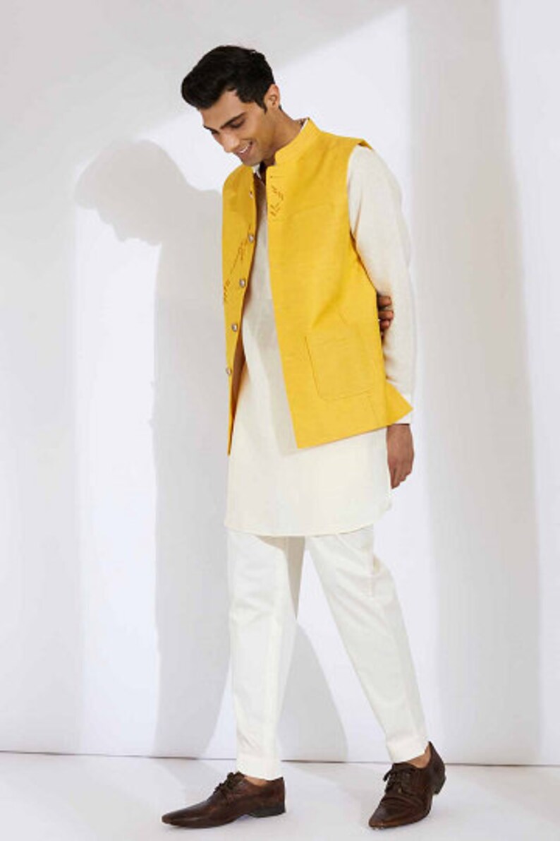 The Amber Linen Nehru Jacket Pure Linen Nehru Jacket | Etsy