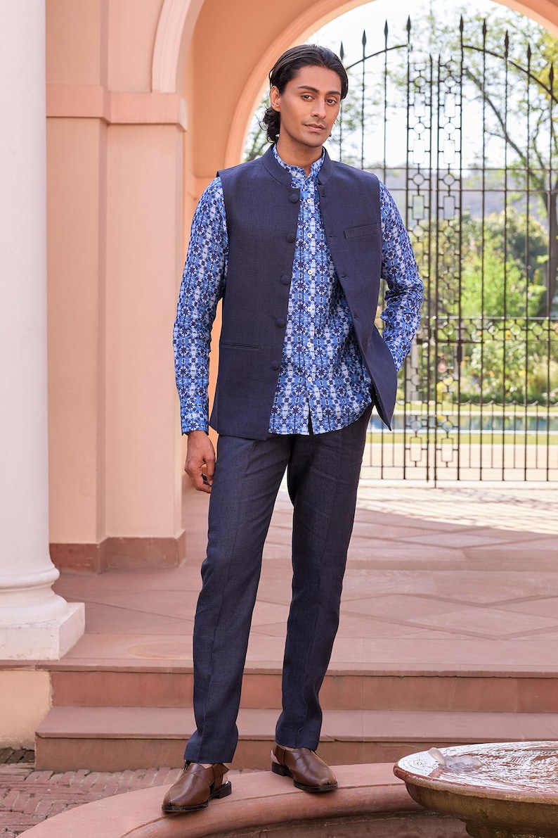Linen Nehru Jacket for Men - Handmade in India - Etsy