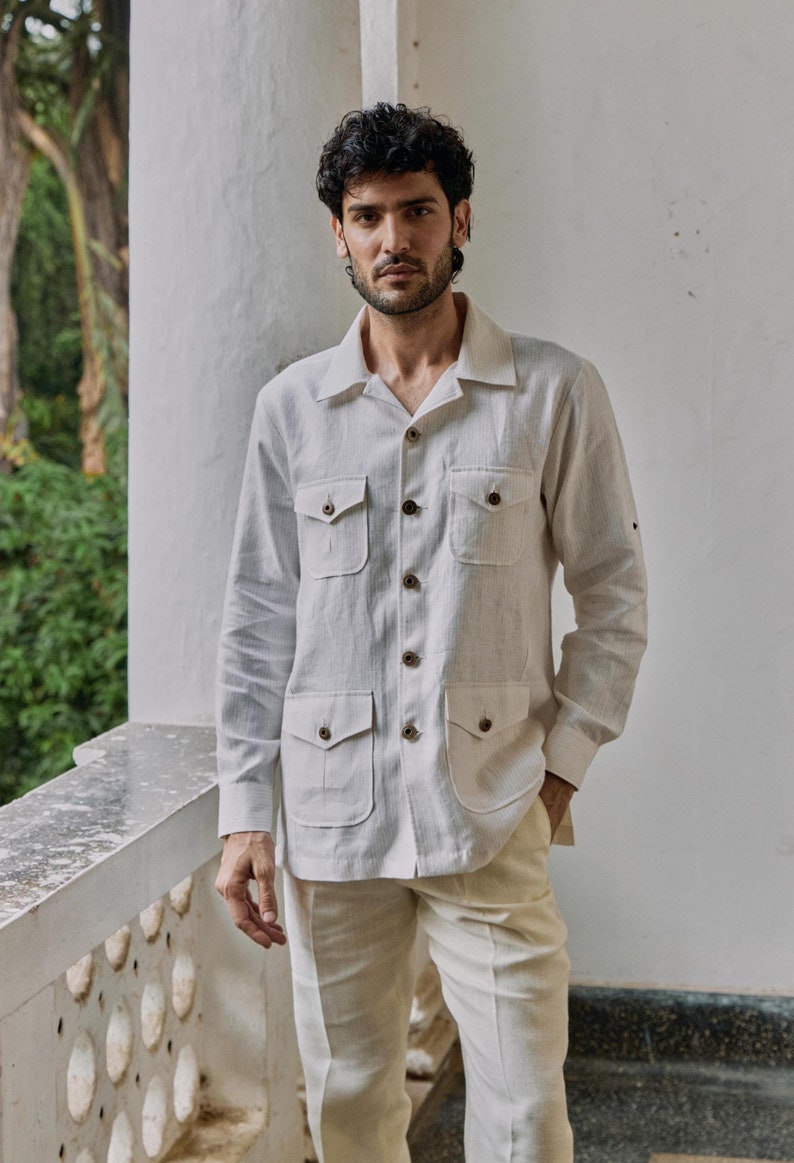The Leander Safari - 100% Linen Safari for Men - Etsy