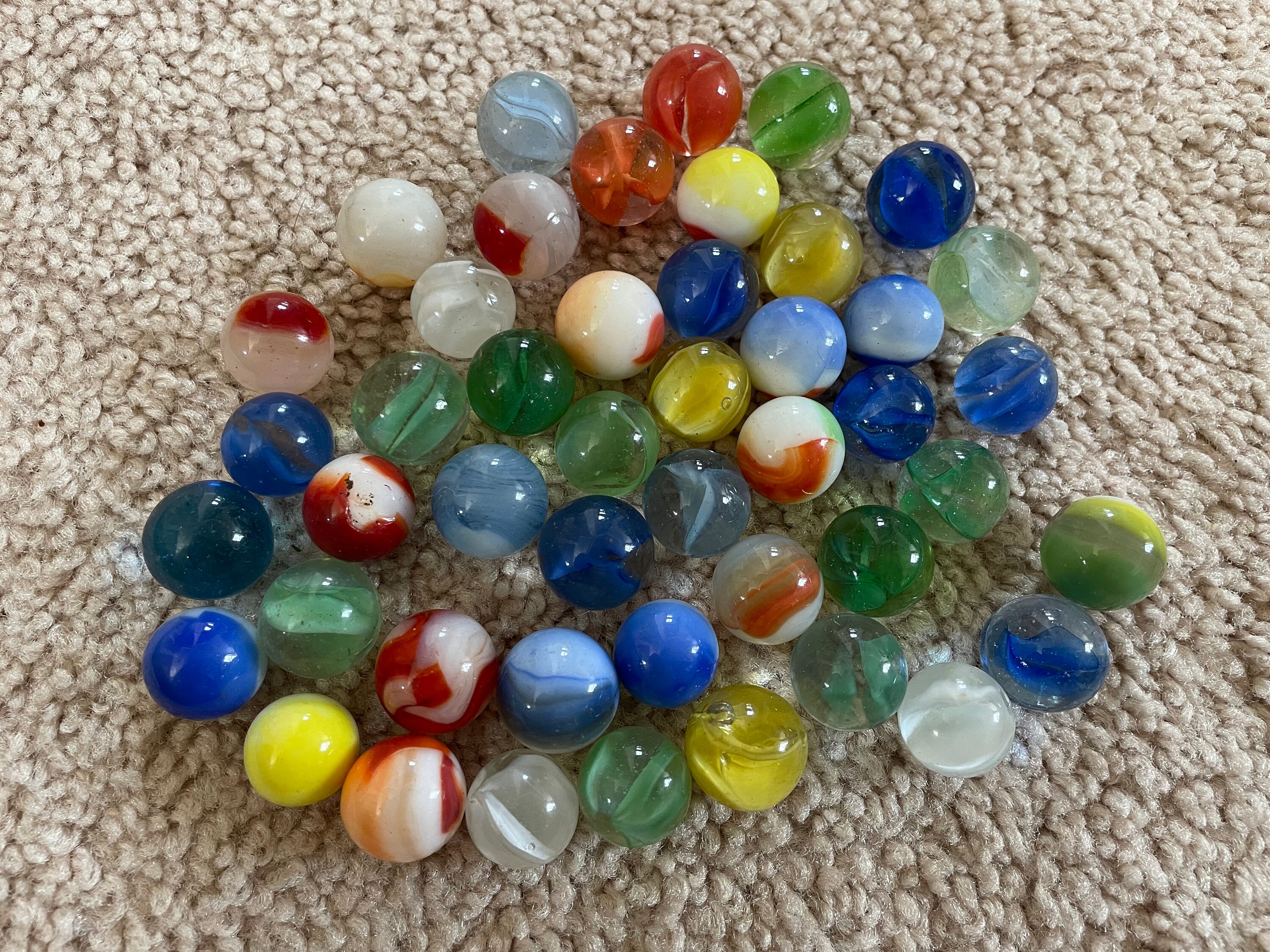 MARBLE KING Bag With 46 Marbles Rainbows - Etsy