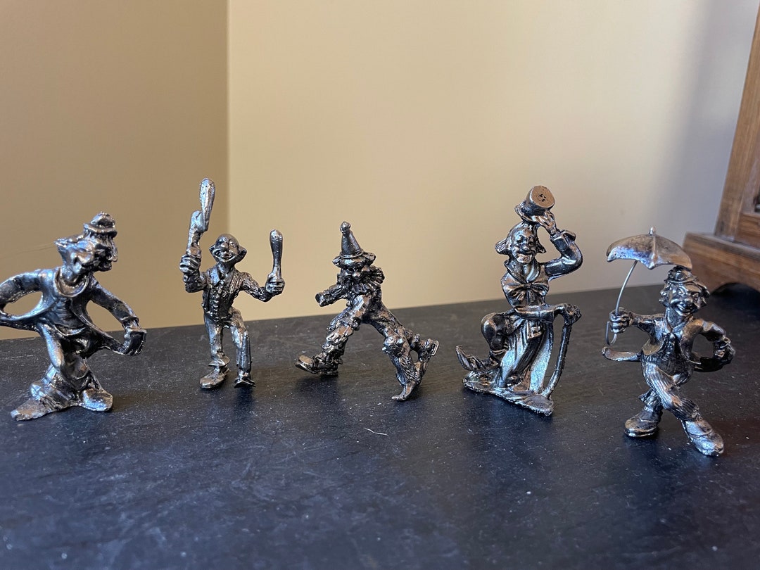 Pewter Circus Clowns Set of 5 Miniature Pewter Toy Figurines - Etsy