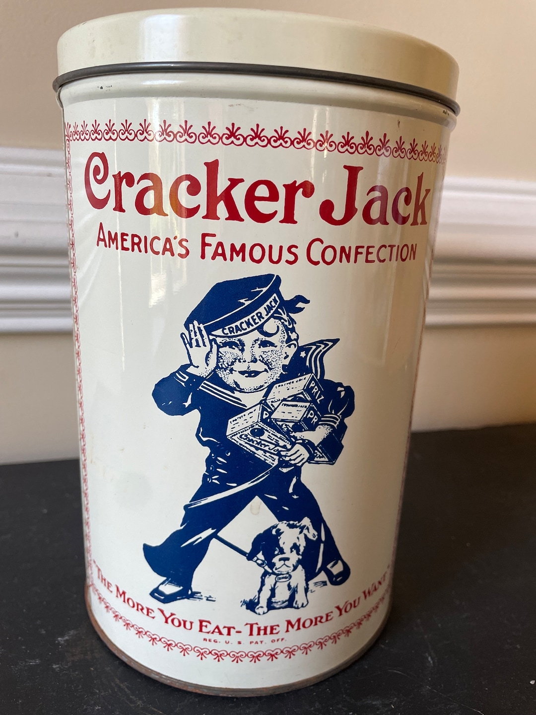 Vintage Collectible Cracker Jack Tin Logo Round Tin Container - Etsy