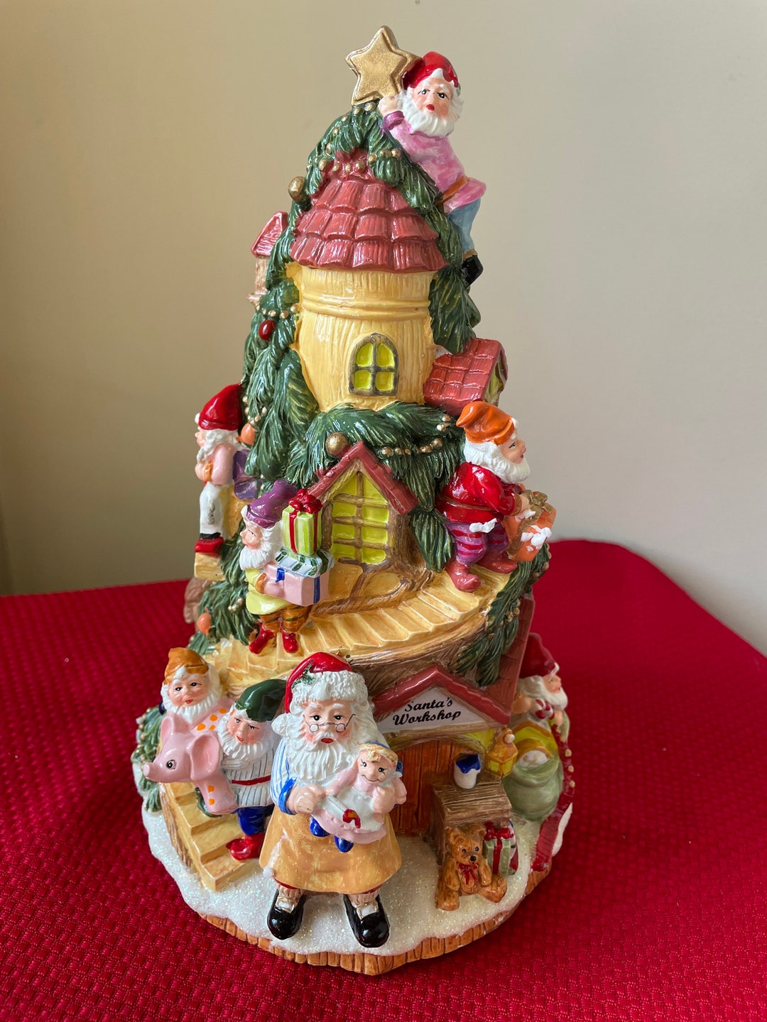 Fitz and Floyd Santa’s Workshop Music Box Playing Toyland Holida ...