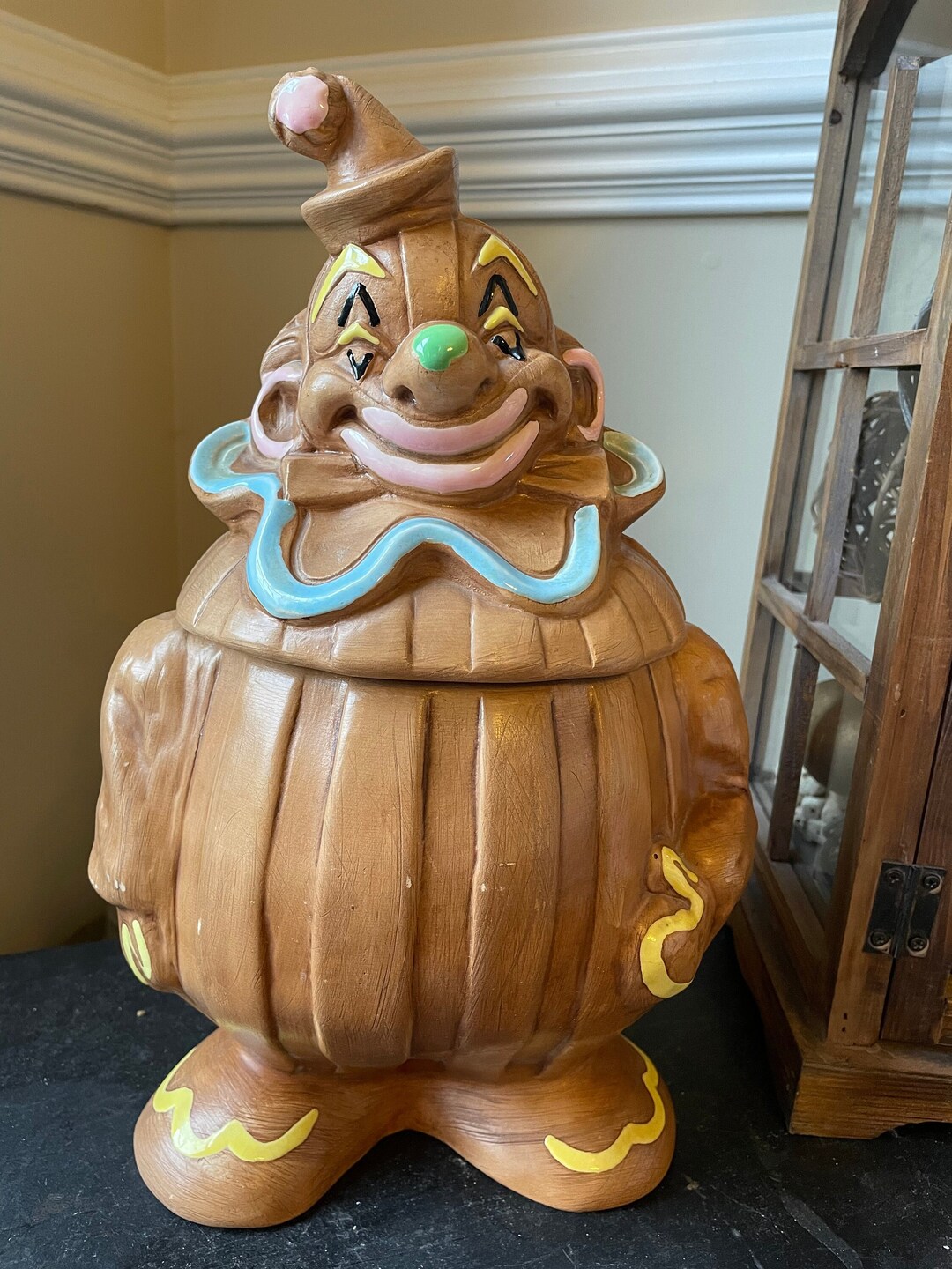 Clown Cookie Jar Deforest Collectible MCM Kitchen - Etsy