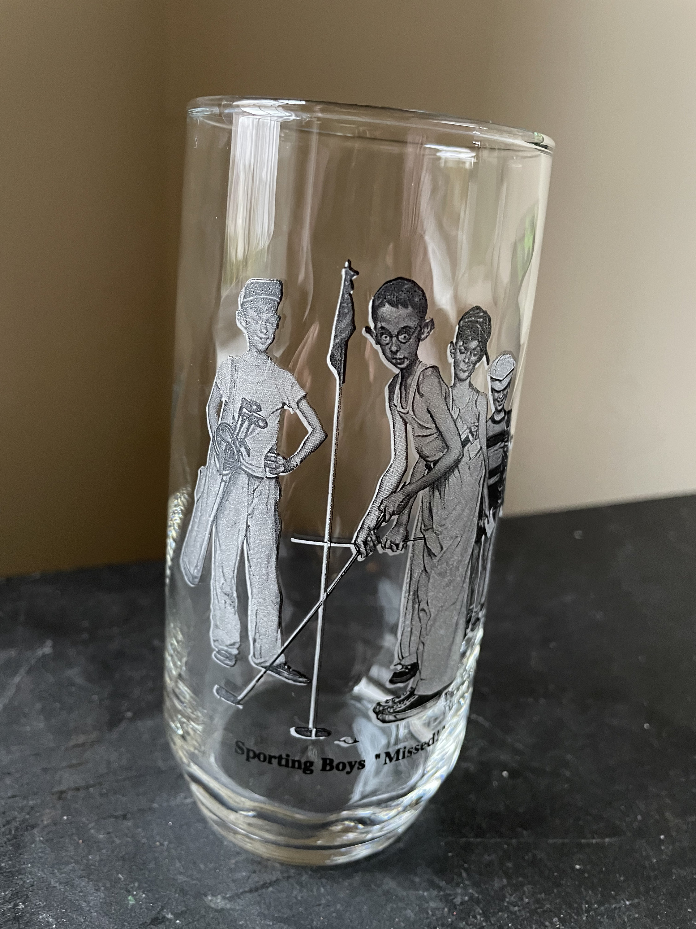 Set of 4 Collectible Norman Rockwell Sporting Boys Glasses Golfing Boy ...